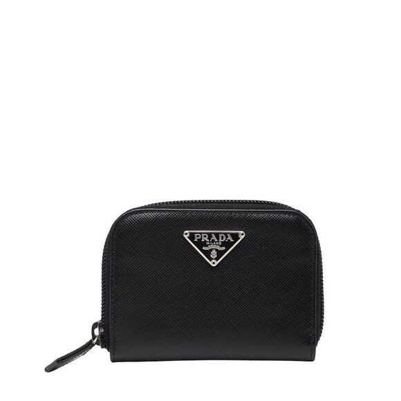 Prada | Bags | Prada Triangle Logo Saffiano Leather Coin Case | Poshmark